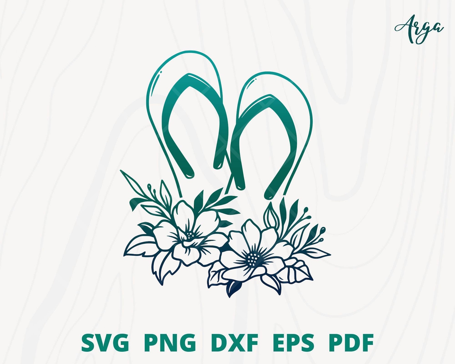 Flip Flop SVG, Floral Flip Flop Svg, Flip Flop With Flower Svg, Flip ...