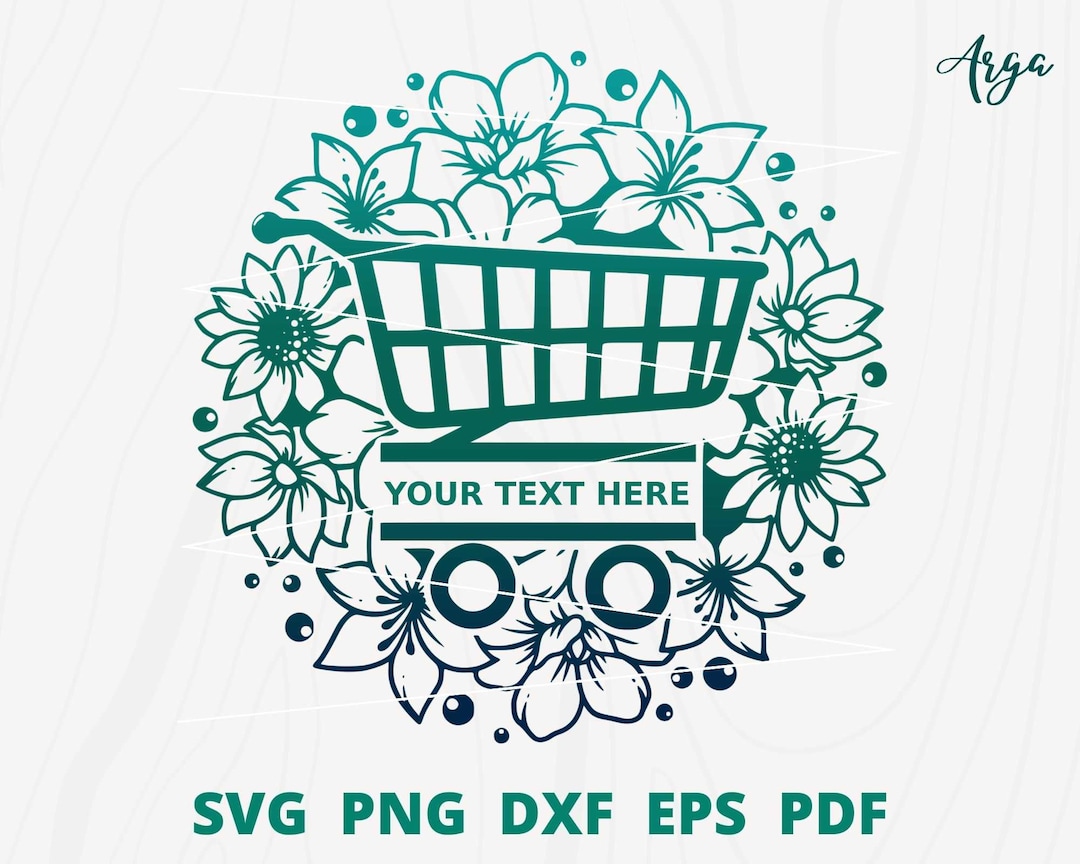 Cart SVG, Flower Split Cart Svg, Store Svg, Online Shop Logo, Shop Svg ...