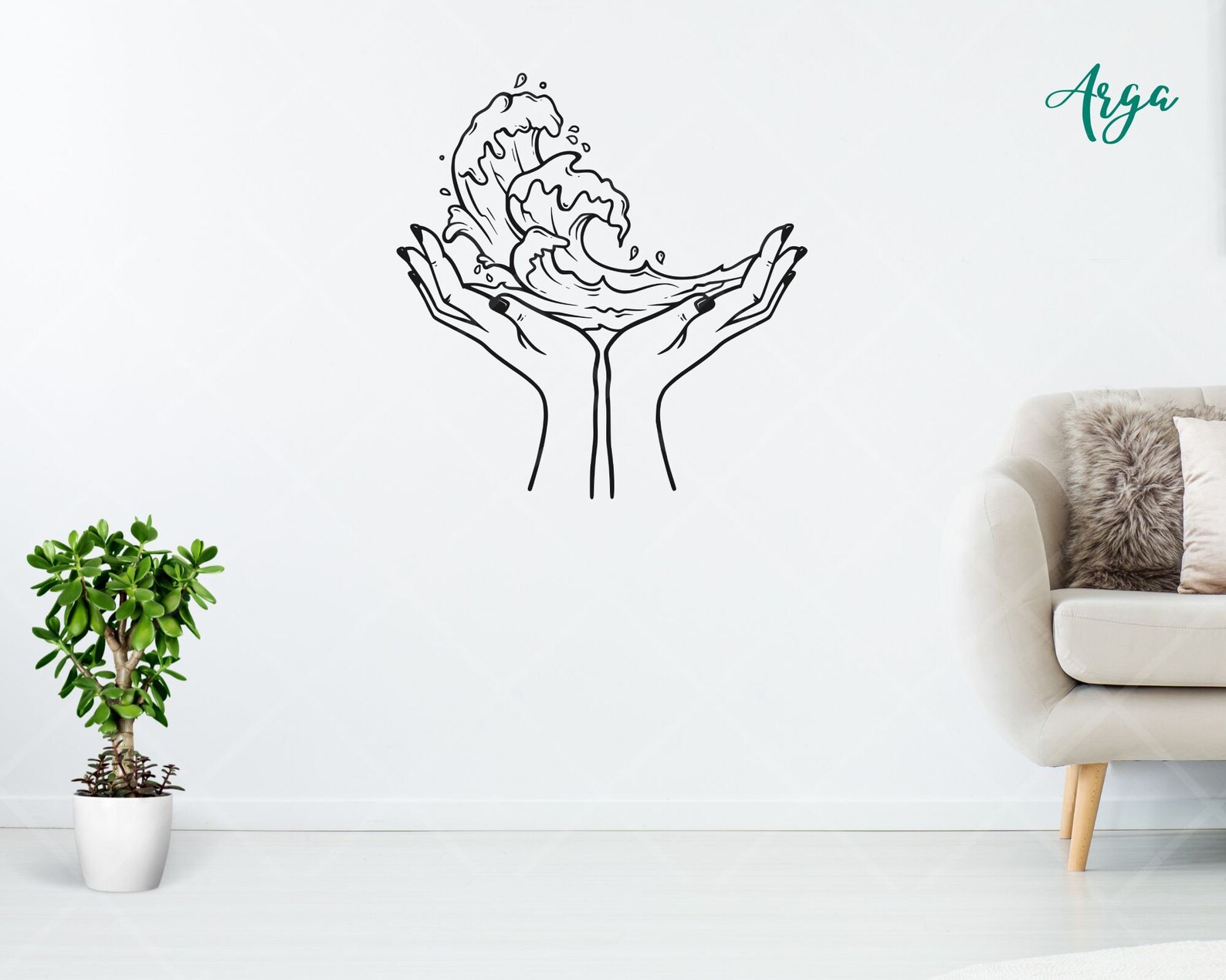 Hand Holding Wave Svg Wave Svg Hand Landscape Svg Hand With - Etsy