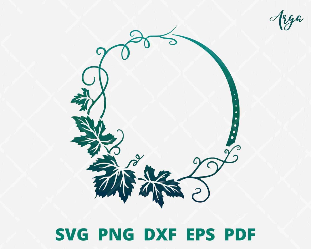 Grapevine Frame Svg, Elegant Floral Frame, Grape Vine Wall Decor, Vine ...