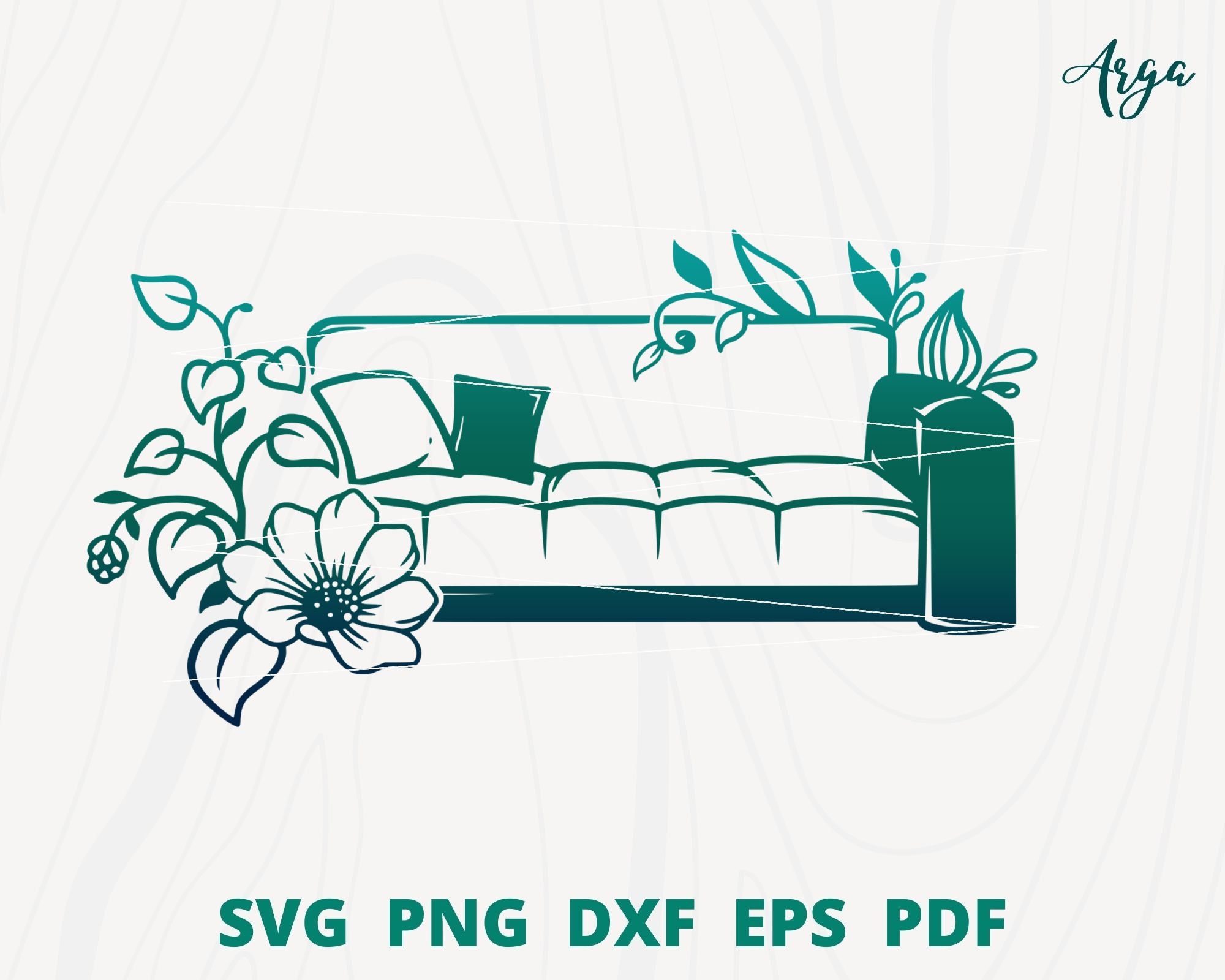 Sofa Svg Bundle Couch Svg Living Room Svg Sofa With Flower - Etsy Australia
