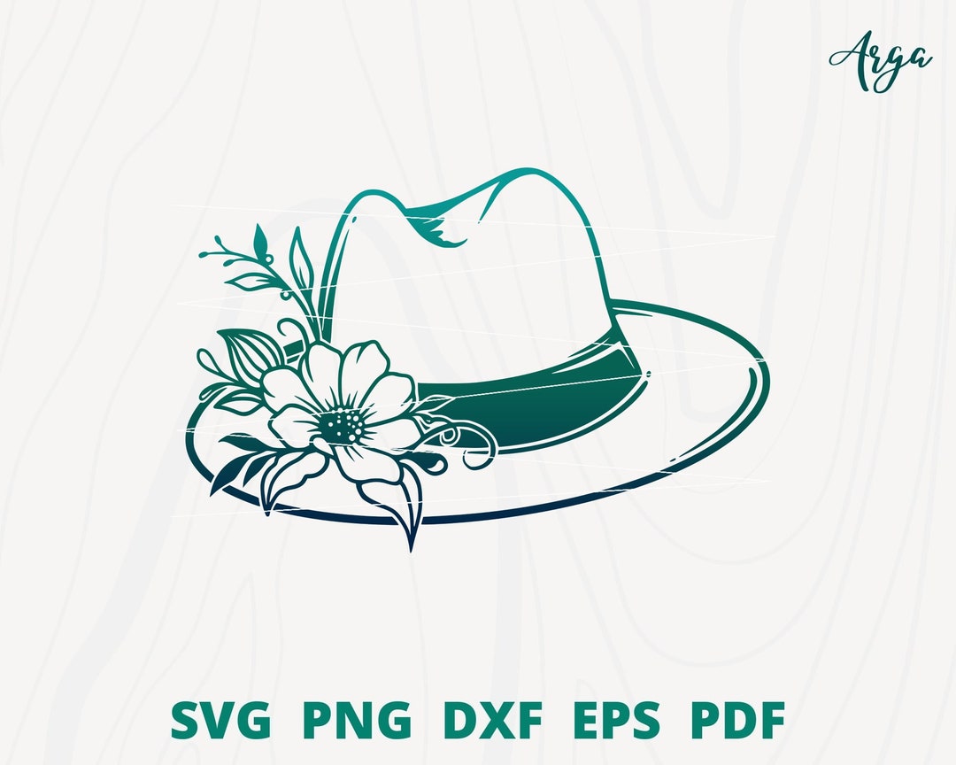 Fedora Hat Svg, Hat Svg, Hat With Flower Svg, Classic Hat Svg, Fedora ...