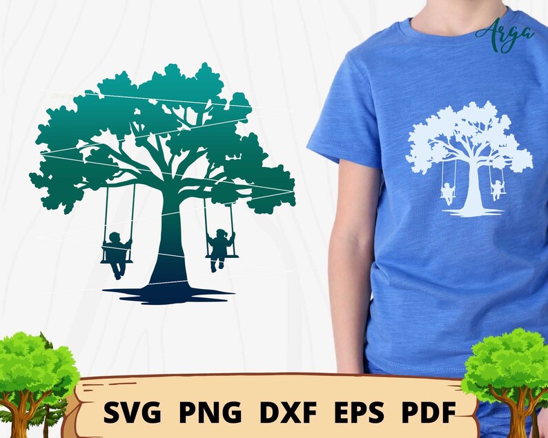 Kids Swing Svg Tree Swing Svg Vintage Swing Svg Children on - Etsy
