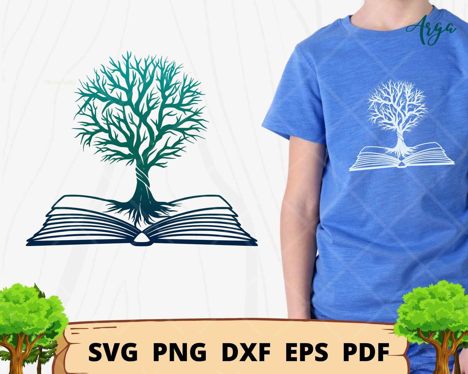Tree Book Svg Tree Svg Tree on the Book Svg Book Svg Tree - Etsy