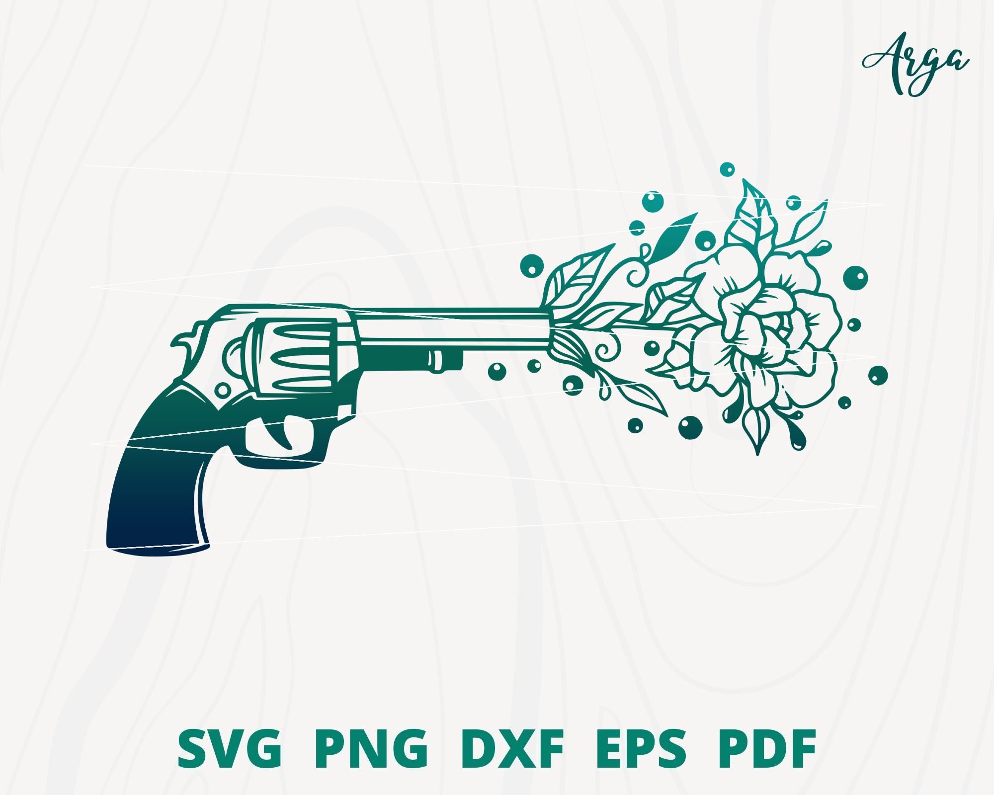 Flower Revolver Svg Floral Pistol Svg Revolver Svg Weapon - Etsy Canada