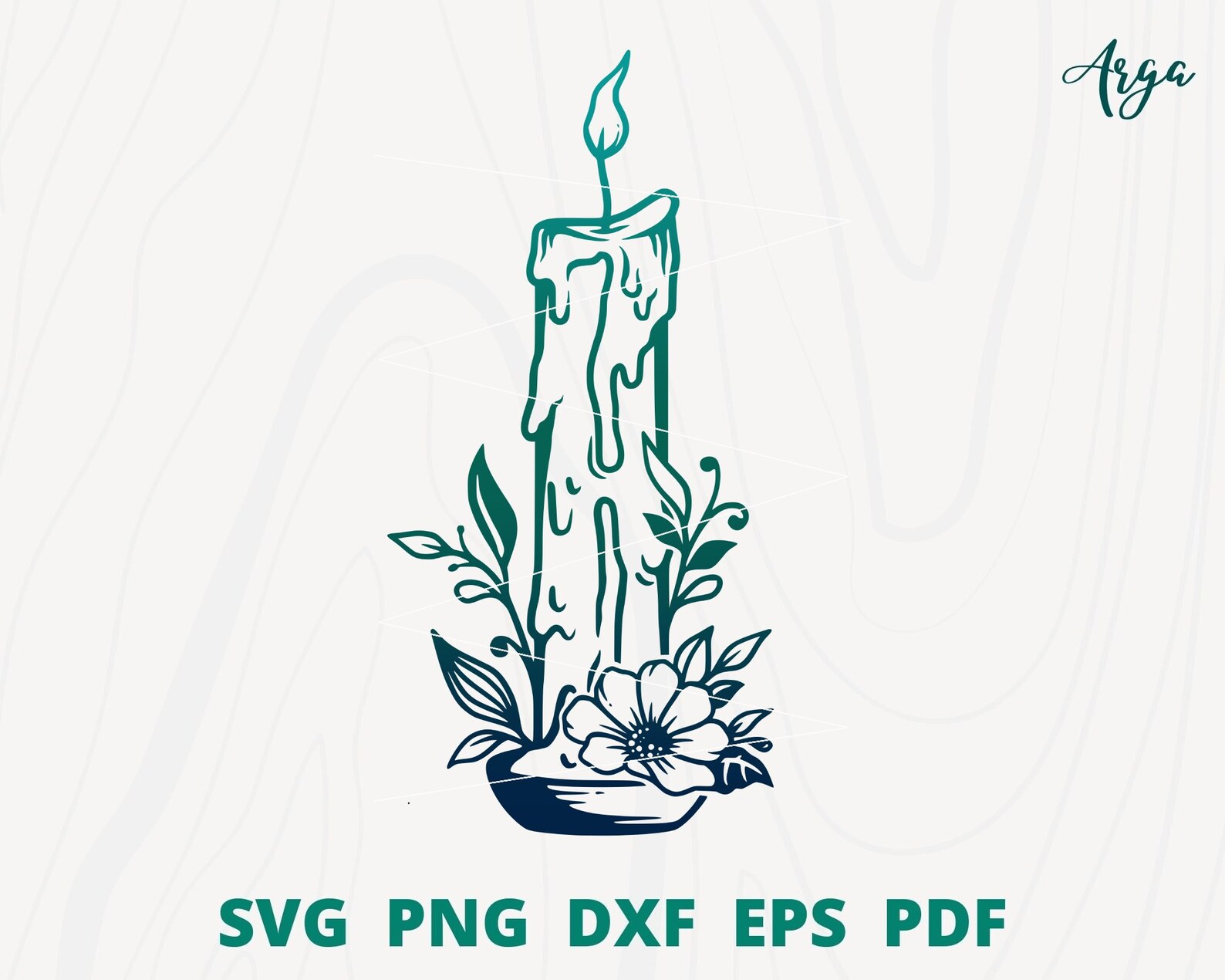 Candle Svg Bundle Floral Candle Svg Candle With Flower Svg - Etsy