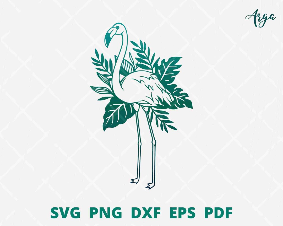 Floral Flamingo Svg, Flamingo Svg Files, Flamingo With Flower Svg ...