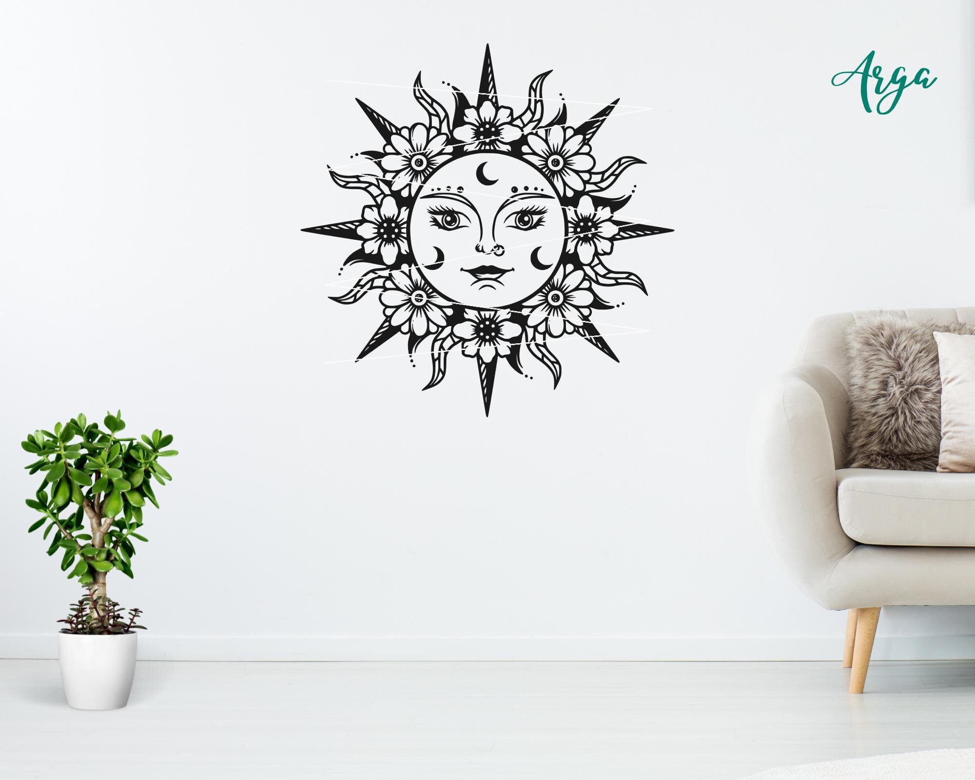 Flower Sun Svg, Sun Face Svg, Sun Svg, Celestial Sun Svg, Mystical Sun ...