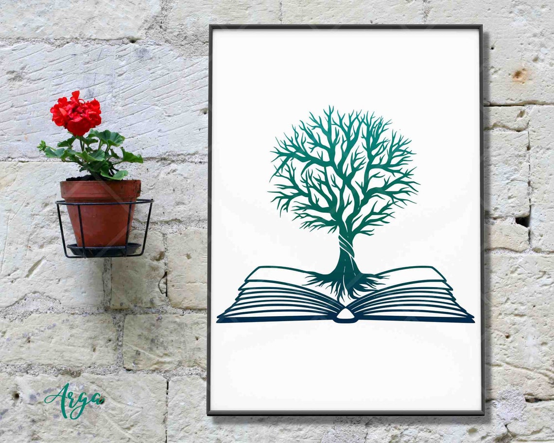 Tree Book Svg Tree Svg Tree on the Book Svg Book Svg Tree - Etsy