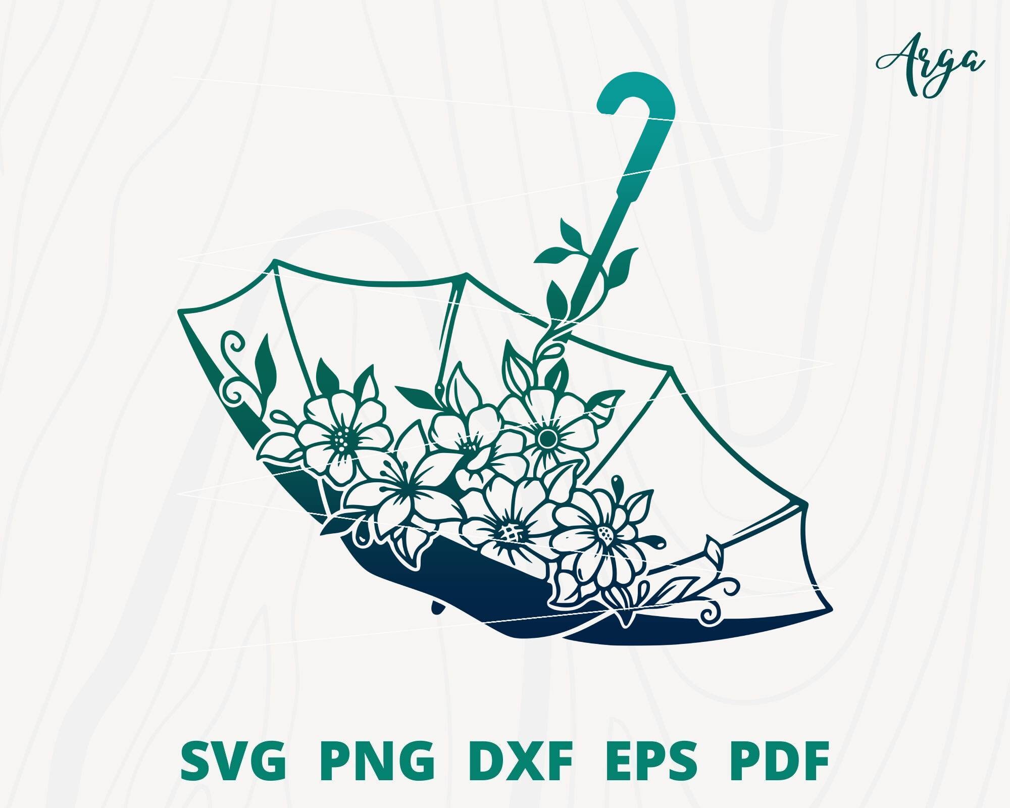 Umbrella Svg Bundle Umbrella With Flower Svg Umbrella Svg - Etsy