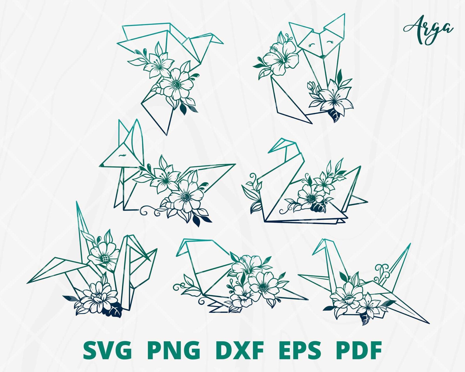 Origami Svg Bundle Origami With Flower Svg Paper Craft Svg - Etsy