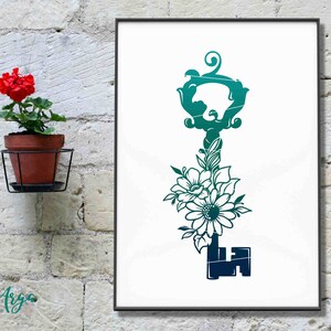 Vintage Key Svg, Key With Flower Svg, House Key Svg, New Home Svg, Real ...