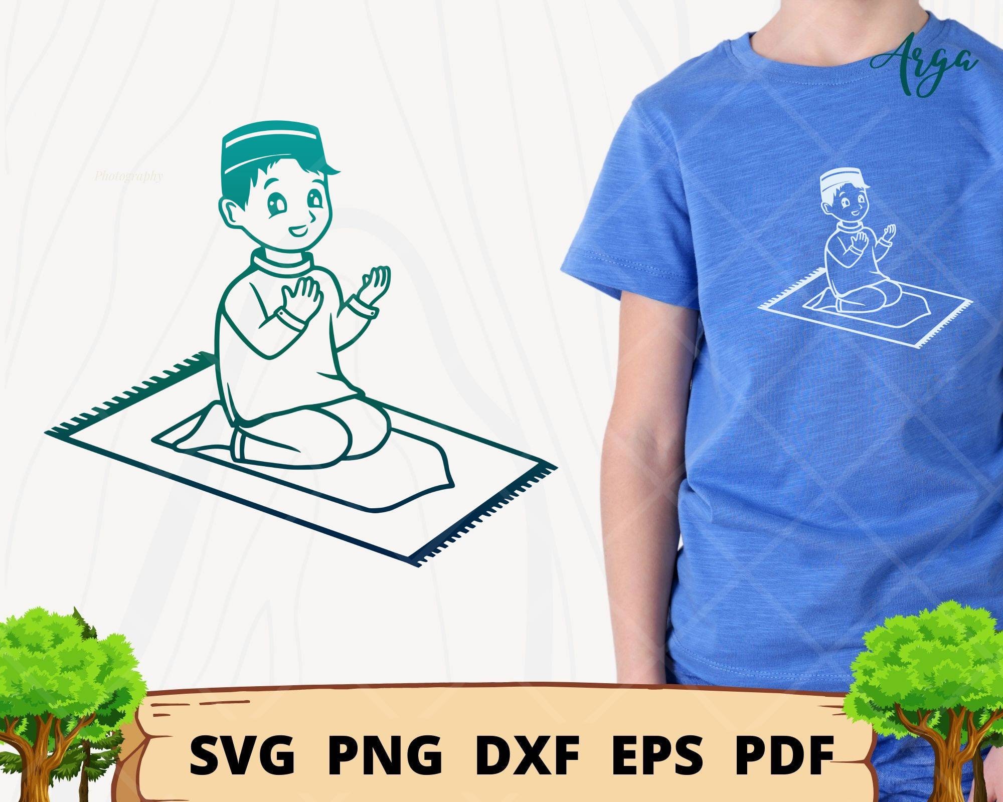 Muslim Boy Praying Svg, Muslim Pray Svg, Muslim Kids Praying Svg, Kids ...
