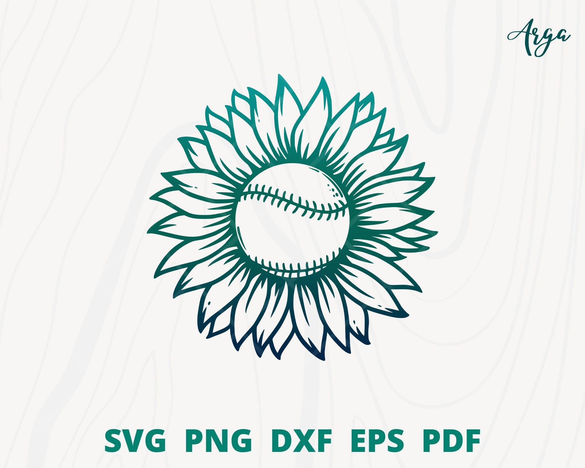 Softball Svg Sunflower Softball Svg Floral Softball Svg - Etsy