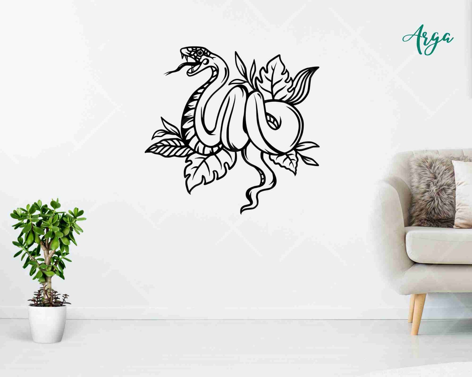 Snake Svg, Flower Snake Svg, Snake Cut File, Floral Snake Svg, Reptile ...