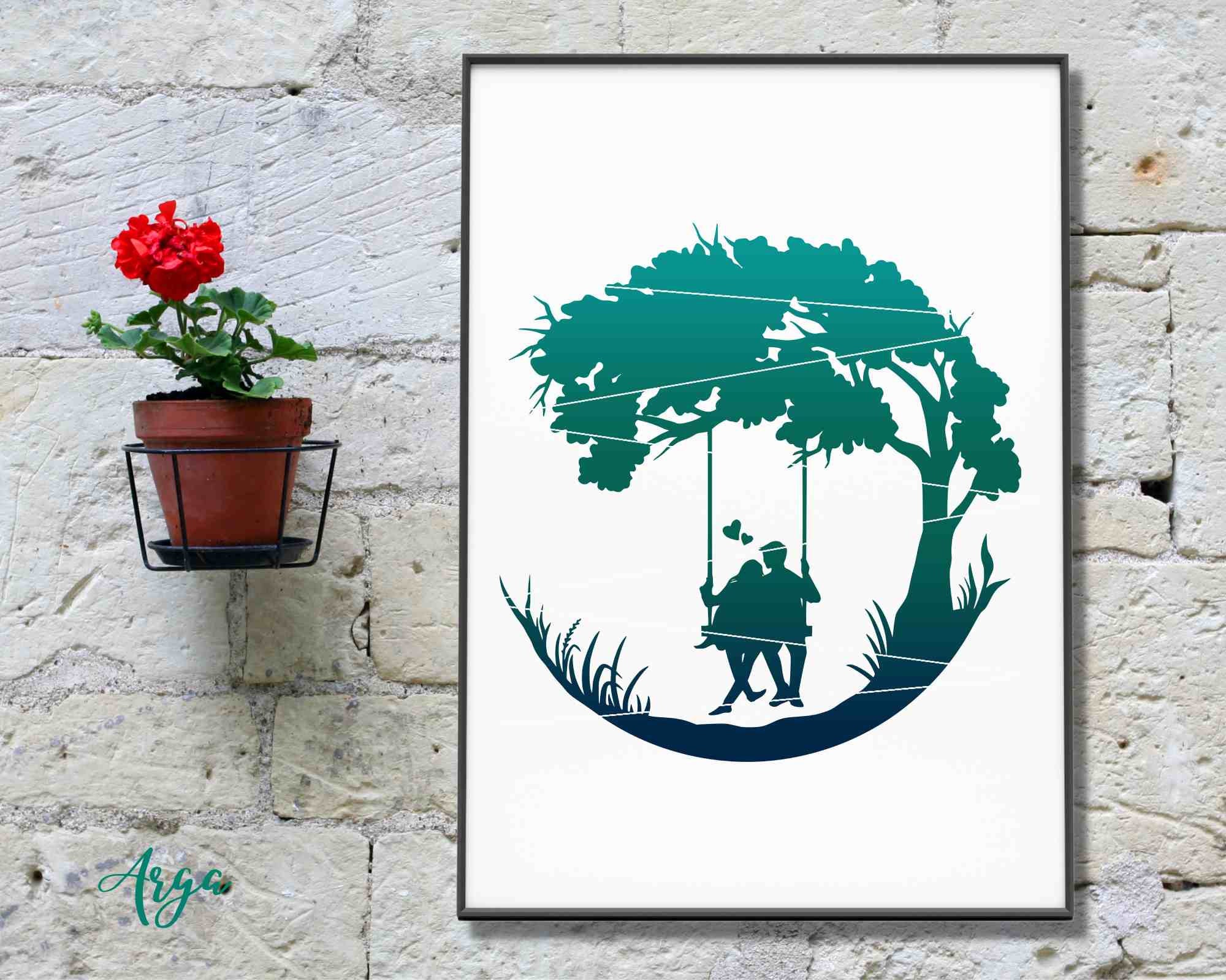 Romantic Swing Swing Svg Tree Swing Svg Couple on Swing - Etsy Australia