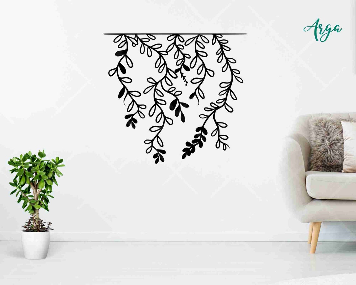 Hanging Vines Svg, Hanging Flower Svg, Floral in Wall Svg, Flower in ...