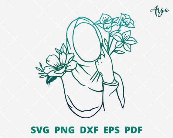 Floral Hijab Svg Hijab Svg Hijab Logo Muslim Fashion Svg | Etsy
