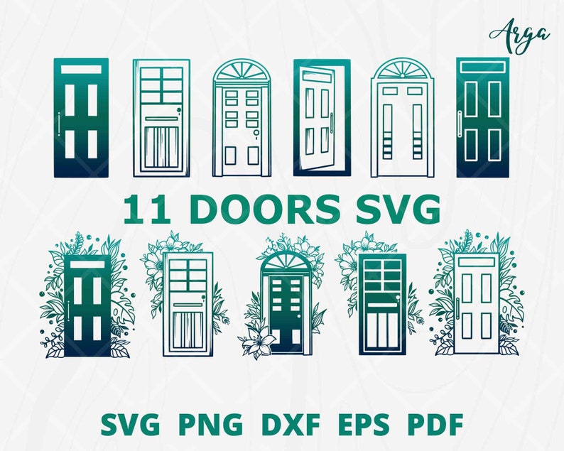 Doors Svg Bundle, Door With Flower Svg, Door Svg, Floral Door Svg ...