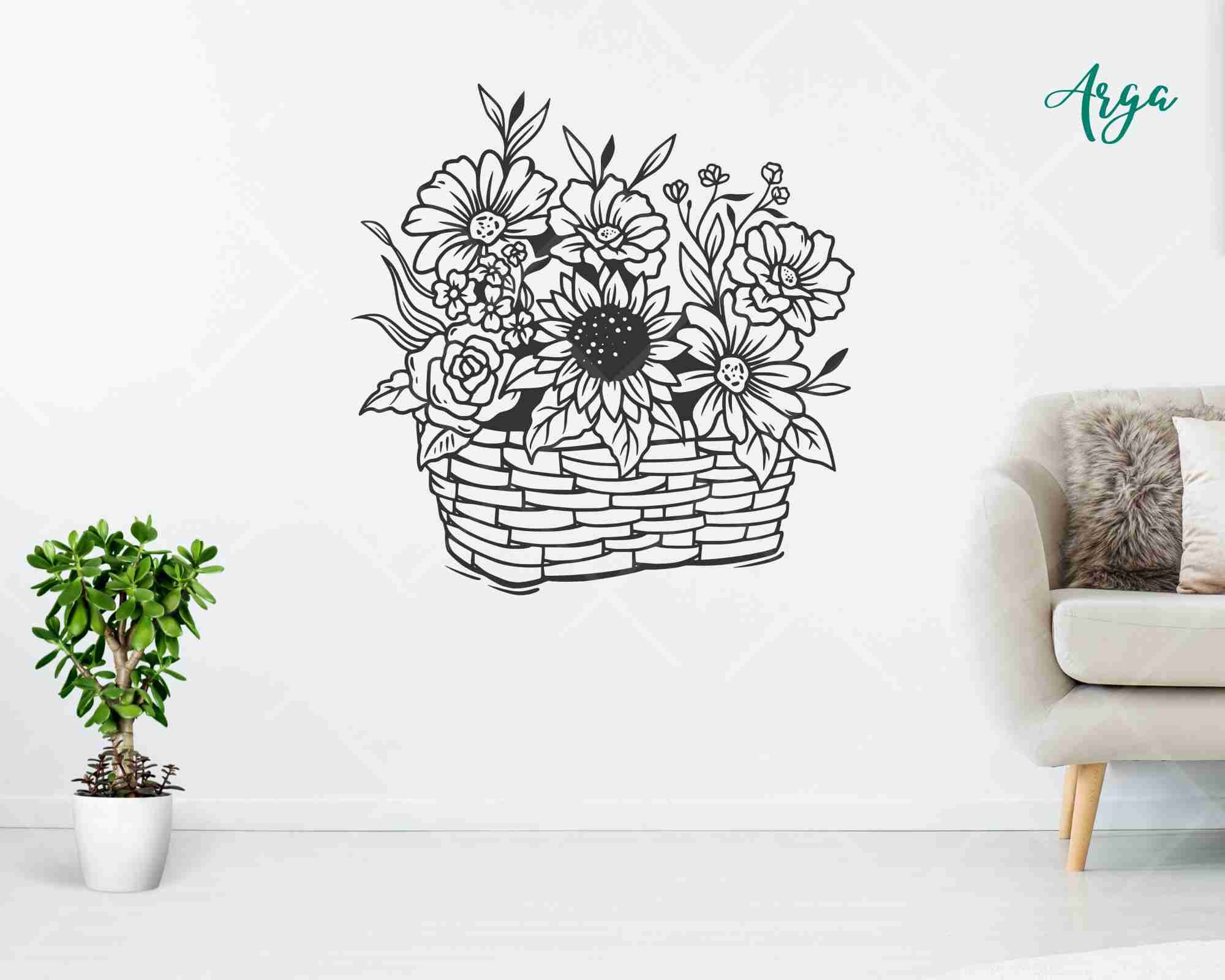 Frühling Blumen svg Korb Blumen svg Blume in Korb | Etsy