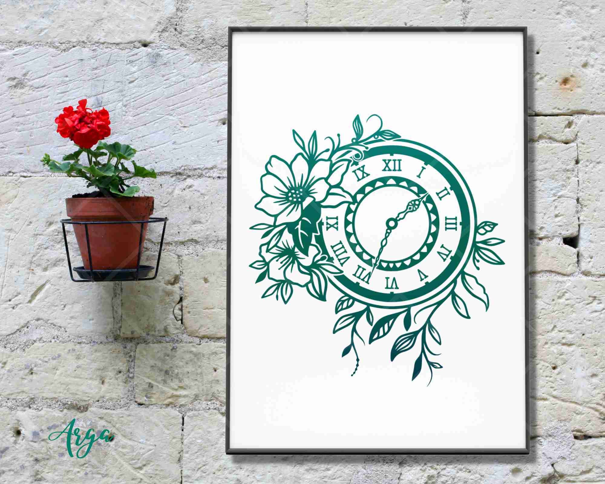 Clock Svg Floral Clock Svg Watch Svg Clock Cut File Clock - Etsy Australia