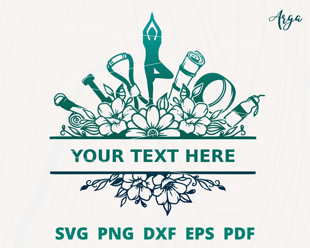 Yoga Svg, Split Monogram Yoga Svg, Yoga Frame Svg, Yoga Poses Svg, Yoga ...