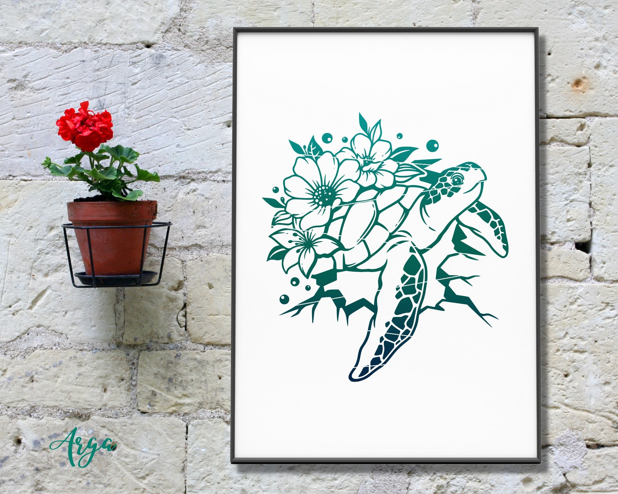 Floral Turtle Svg Turtle Svg File Sea Turtle Svg Turtle - Etsy Canada