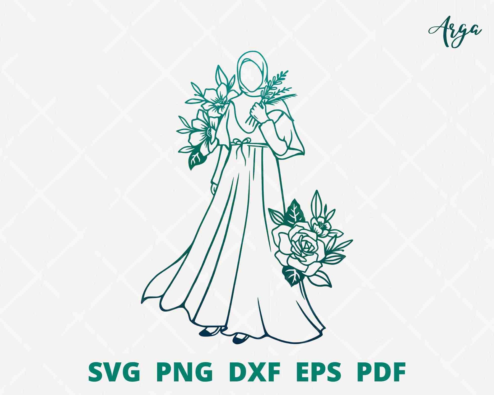 Floral Muslim Girl Svg Muslim Hijab Svg Muslim Fashion Svg - Etsy