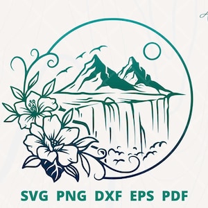 Niagara Falls SVG, Waterfall Svg, Waterfall Scene Svg, Waterfall Wall ...