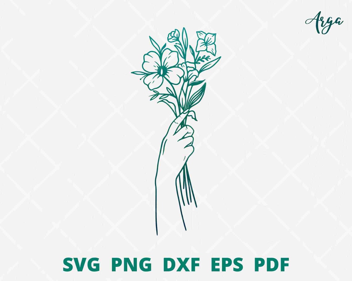 Hand Holding Bouquet Hand Holding Flower Hand Flower Svg - Etsy