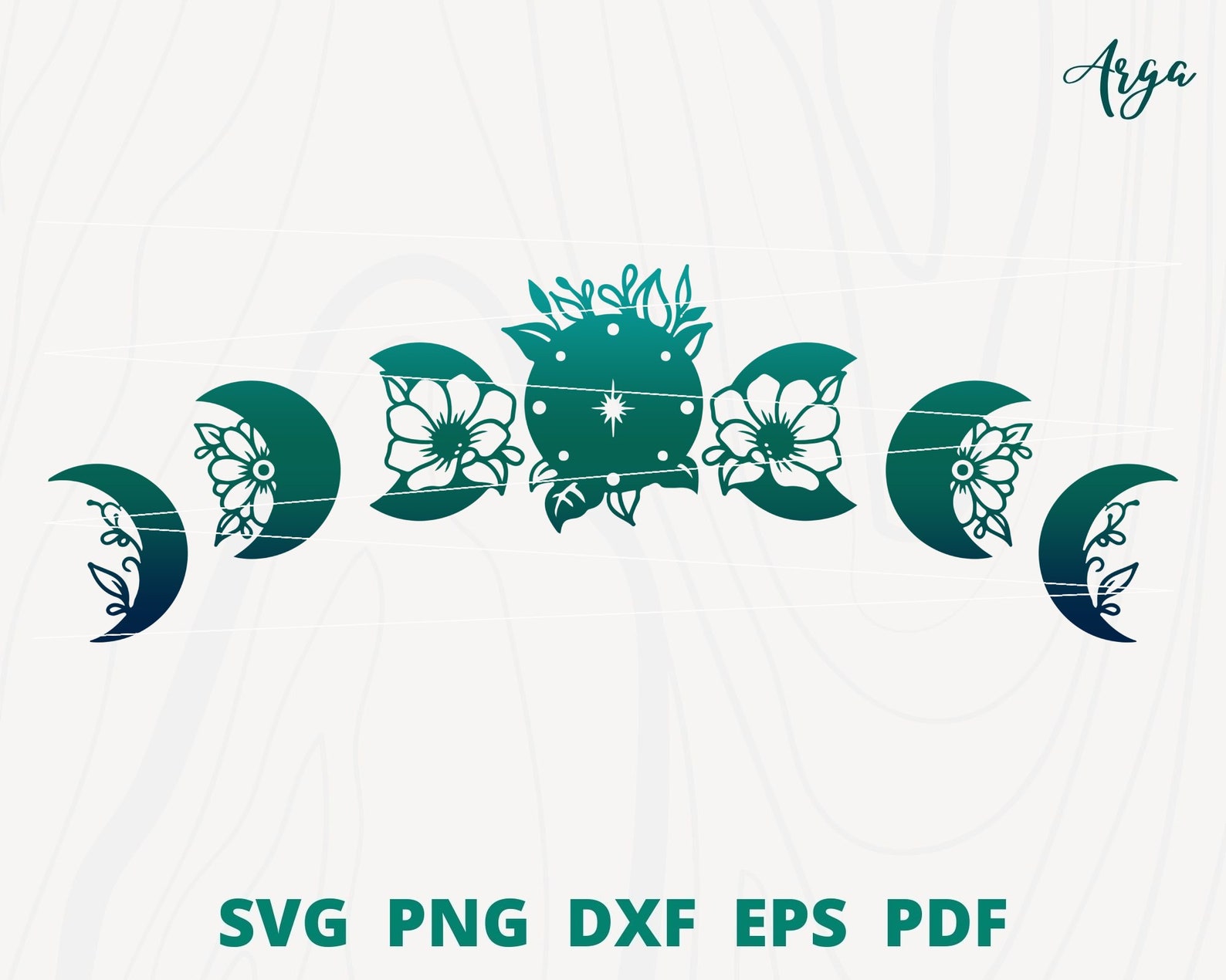 Moon Phase Svg Bundle, Flower Moon Phase Svg, Mystic Celestial Svg ...