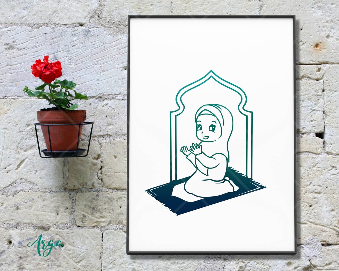 Muslim Girl Praying Svg Muslim Pray Svg Muslim Kids Praying - Etsy