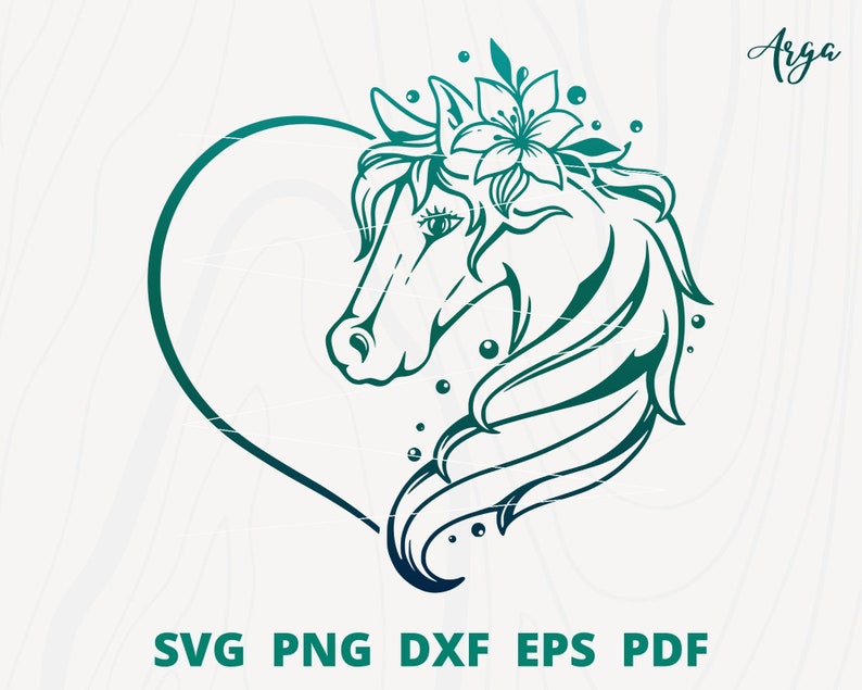 Horse Heart Svg, Horse With Half Heart Svg, Love Horse Svg, Horse Svg ...