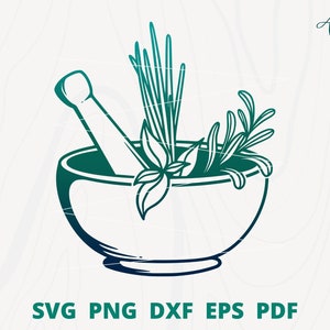 Mortier et pilon svg, herbes svg, pharmacie svg, mortier svg, fichier ...