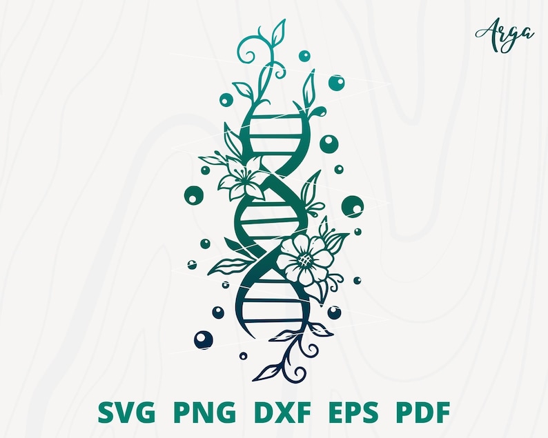 DNA Svg Molecule DNA Flower DNA Svg Science Svg Floral Dna - Etsy