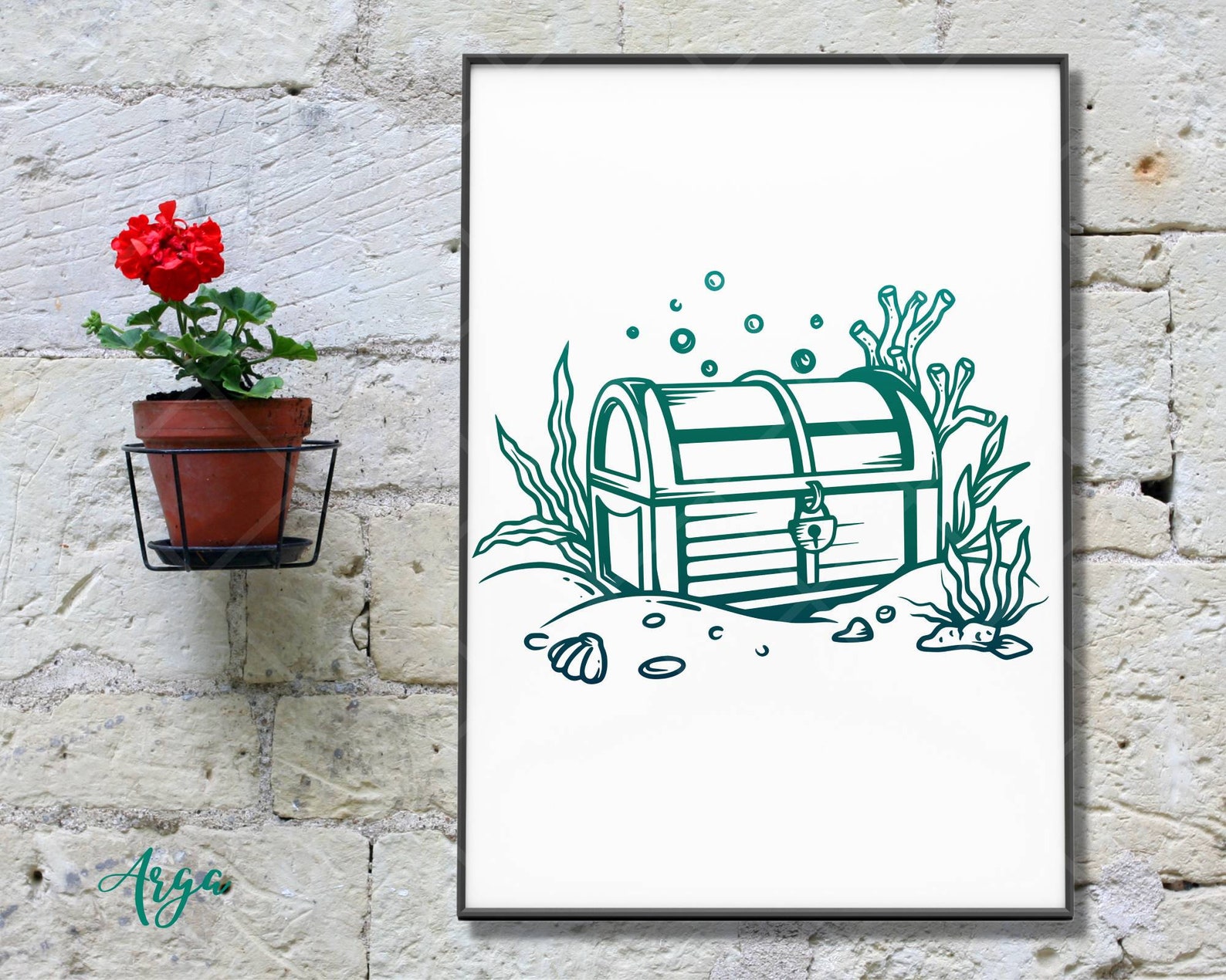 Floral Treasure Chest Svg, Treasure Chest at the Bottom of the Ocean ...