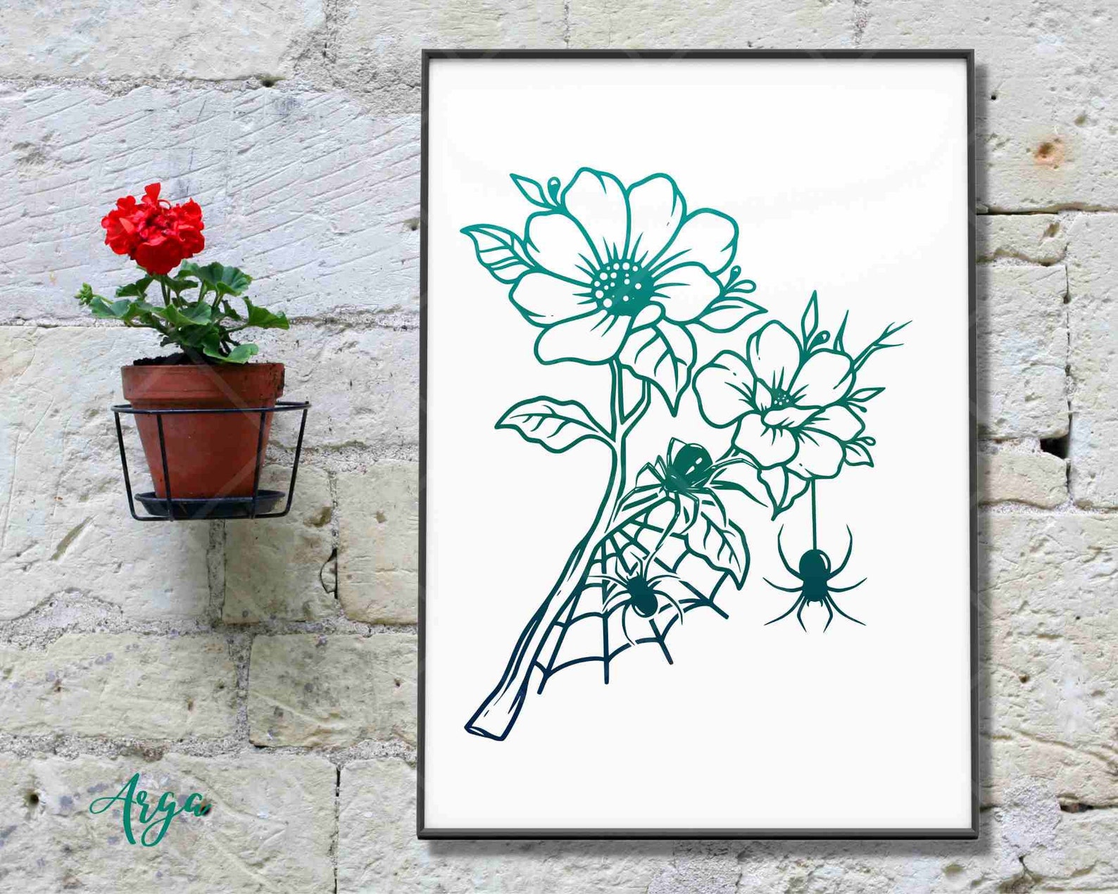 Spider Svg Flower With Spider Floral Spider Svg Spider at - Etsy