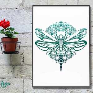 Dragonfly Svg, Mandala Dragonfly Svg, Zentangle Dragonfly Svg ...