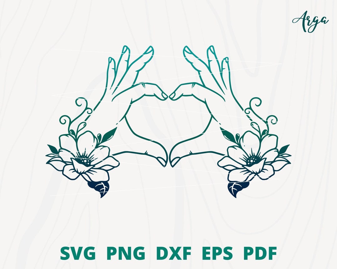 Finger Love Svg, Finger Heart Svg, Hand Heart Svg, Heart Svg, Love ...
