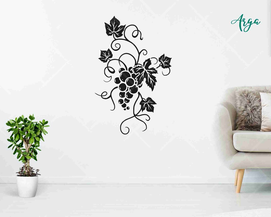 Grape Svg Grapevine Svg Grape Bunch Svg Grape Vine Wall - Etsy Canada