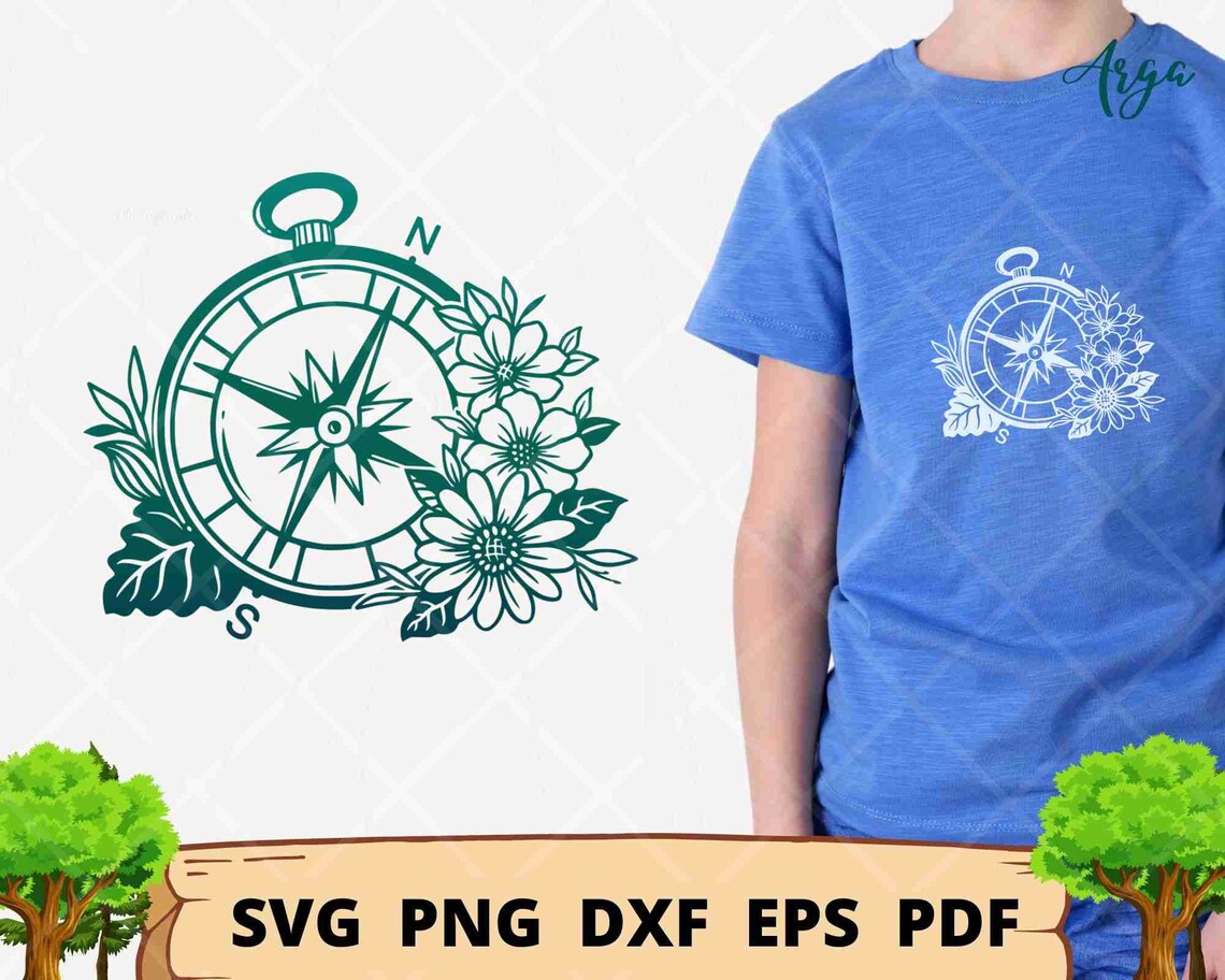 Compass With Flower Svg Compass Rose Svg Vintage Compass - Etsy Canada