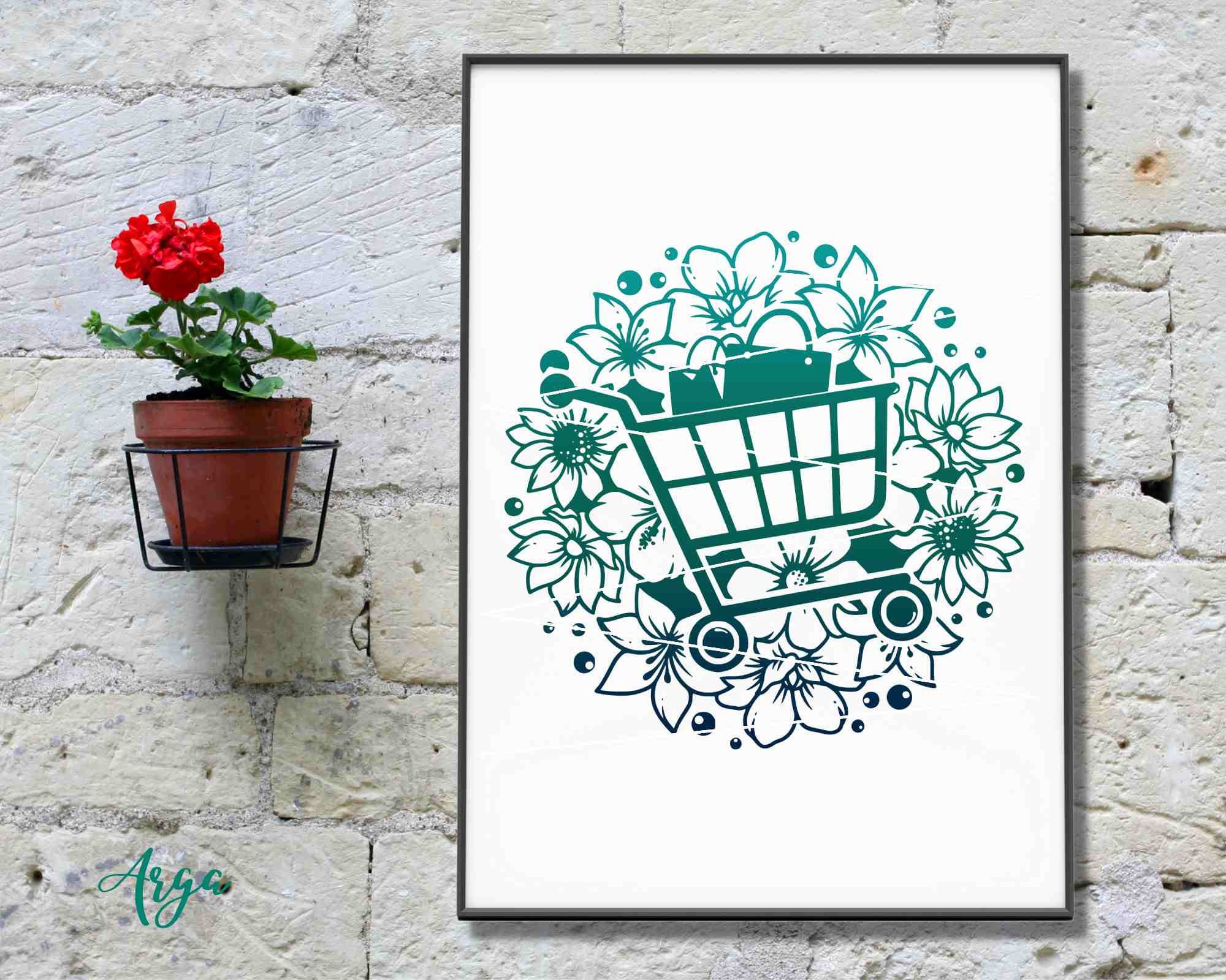 Shopping Cart Svg, Store Svg, Flower Cart Svg, Cart Icon Svg, Online ...