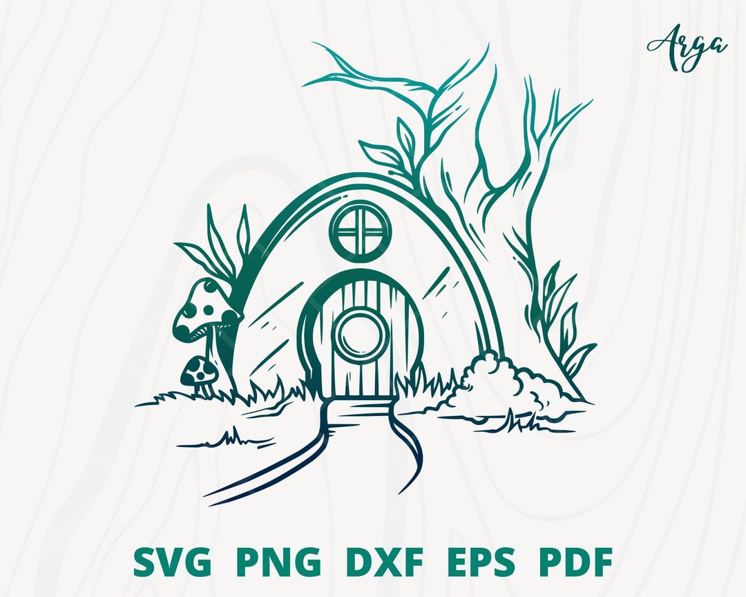 Fairy House Svg, Dwarf House Svg, Hobbits House Svg, Fairy House Wall ...