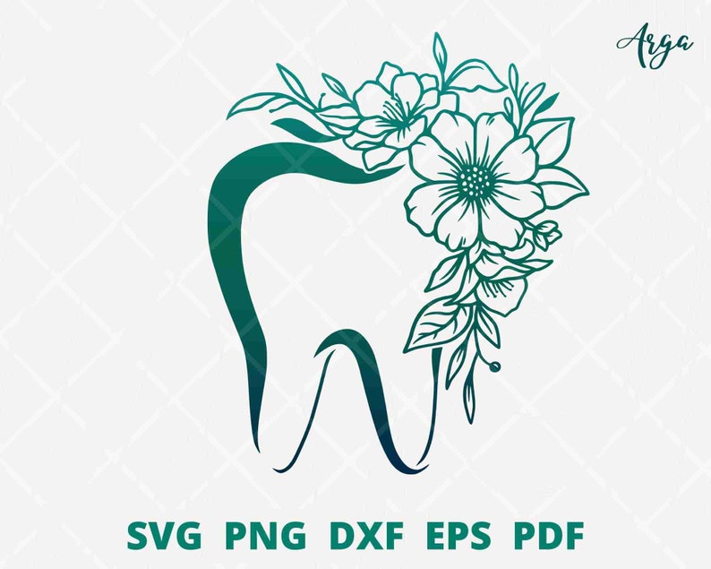Floral Dentist SVG Dentist SVG Tooth With Flower for Dentist | Etsy