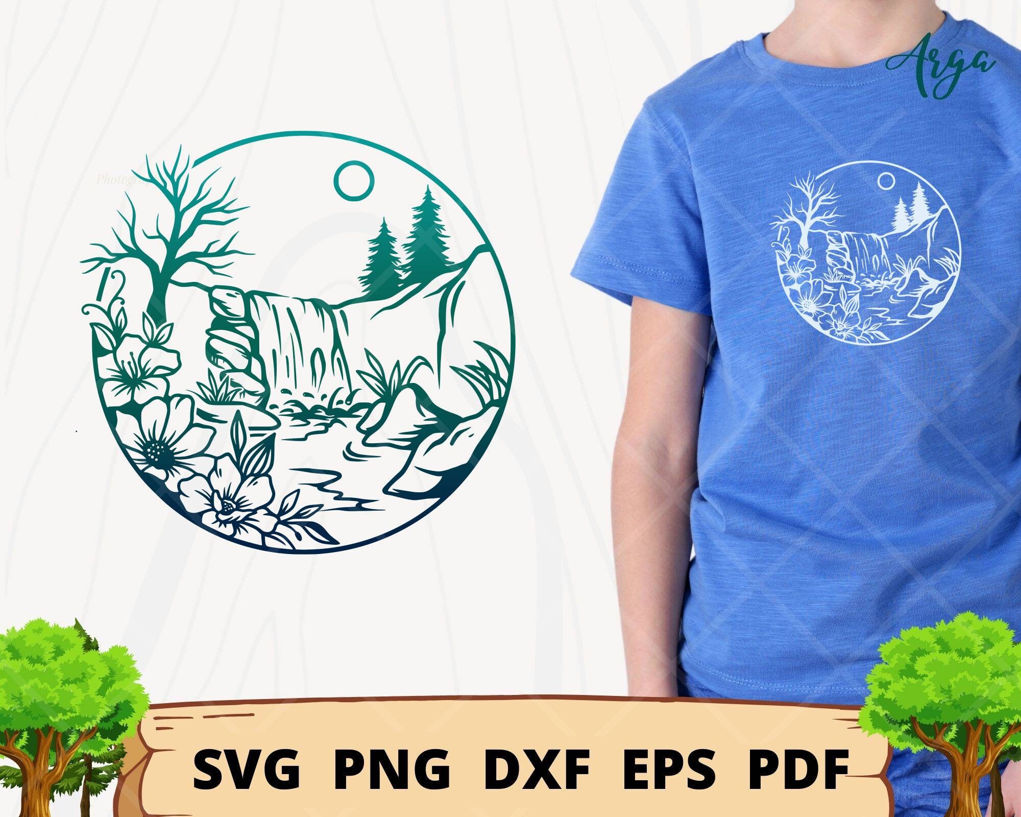 Waterfall Svg Waterfall Scene Svg Waterfall Wall Decor | Etsy