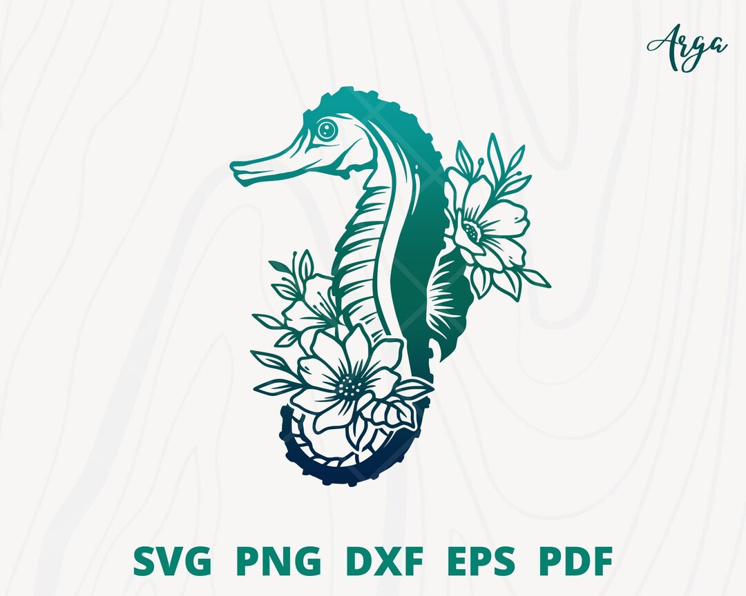 Seepferdchen Plotterdatei, Florale Seepferdchen svg, Seepferdchen svg, Seepferdchen svg ...