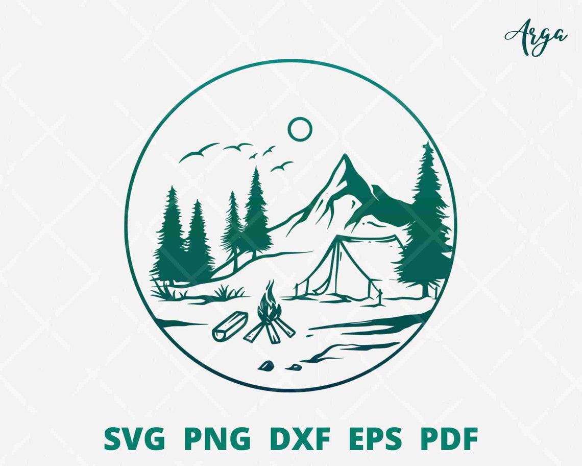 Camping Scene Svg Outdoor Campfire Svg Tent Svg Camp Life | Etsy