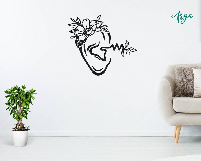 Human Ear Svg Files Floral Ear Svg Ear With Flower Svg ENT - Etsy