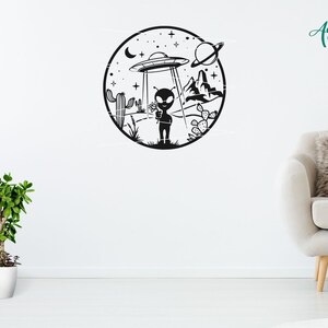 UFO Svg, Alien Svg, Alien Desert Scene Svg, Alien Ship Svg, UFO Clipart ...