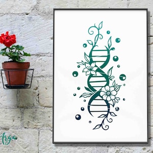 DNA Svg, Molecule DNA, Flower DNA Svg, Science Svg, Floral Dna Svg ...